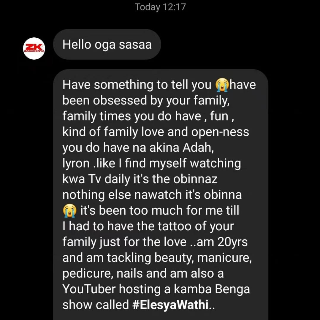 Man Tattoos Oga Obinna's Name "Obinnaz" On His Chest