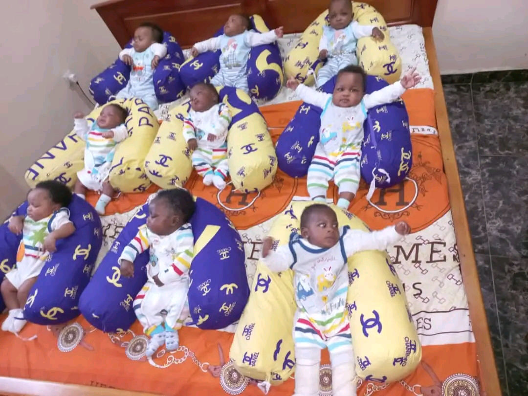 Nigerian Woman , Welcomes Nonuplets (9 Babies) After 25 Years Of Waiting